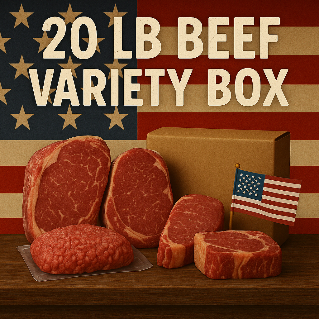 Beef Variety Box – 20 Lbs Of 100% American Beef – Freedom Farms, Greene, NY