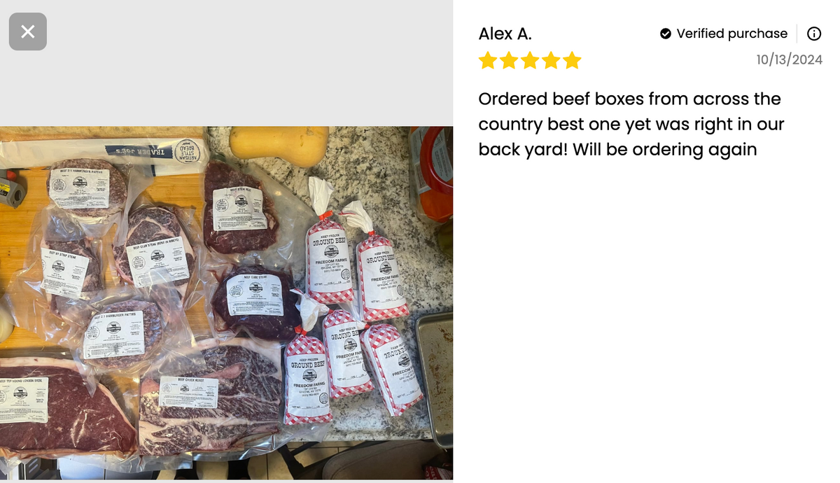 Beef Variety Box – 20 Lbs Of 100% American Beef – Freedom Farms, Greene, NY